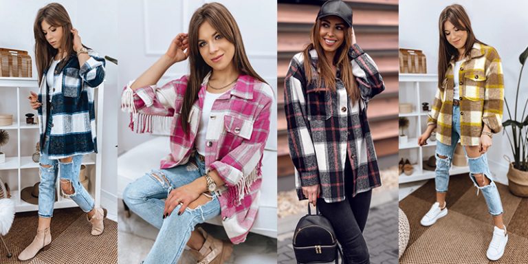 Modele de Jachete Dama tip Camasa Overshirt in Carouri Online ...